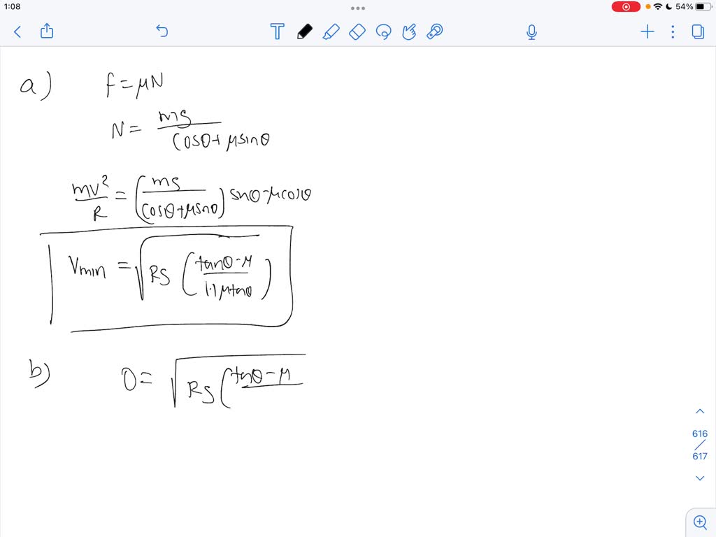 SOLVED: Texts: A car rounds a banked curve where the radius of curvature of the road is R, the ...