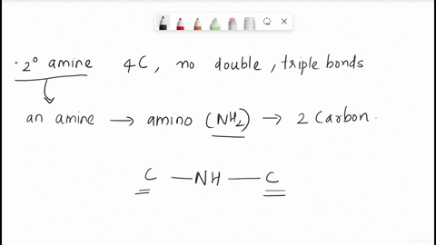 draw the condensed structure of a tertiary amine with 6 carbon atoms ...