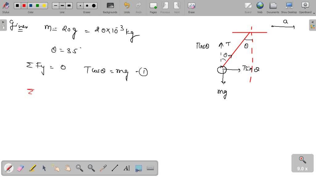 SOLVED: 38. A 20. .0-g ball hangs from the roof of a freight car by ...