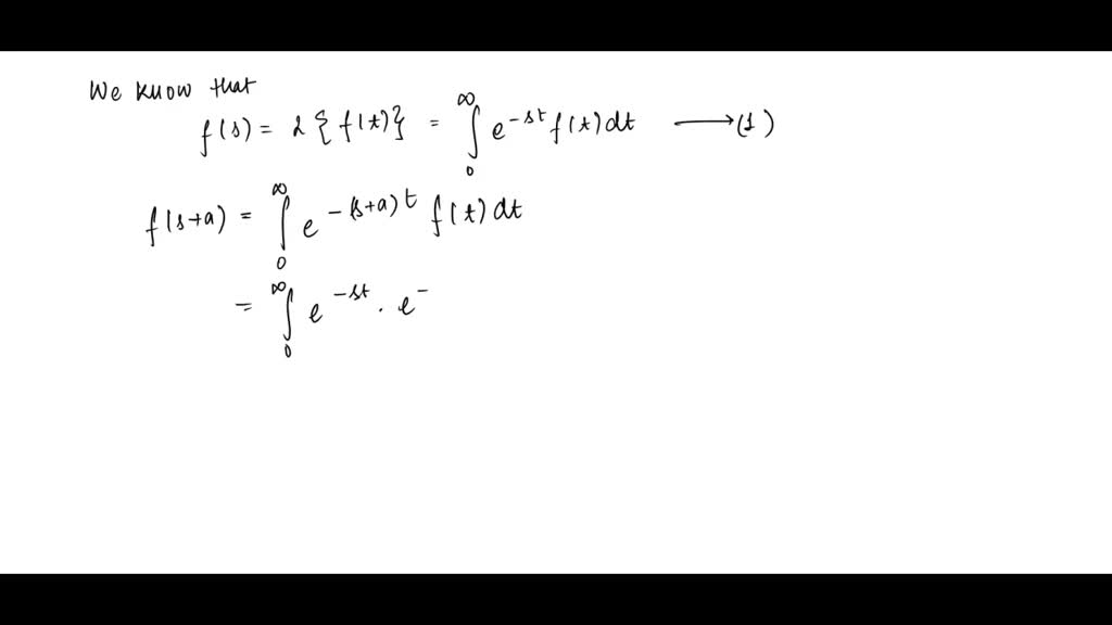 SOLVED: Show that the Laplace transform of a function f(t) times an ...