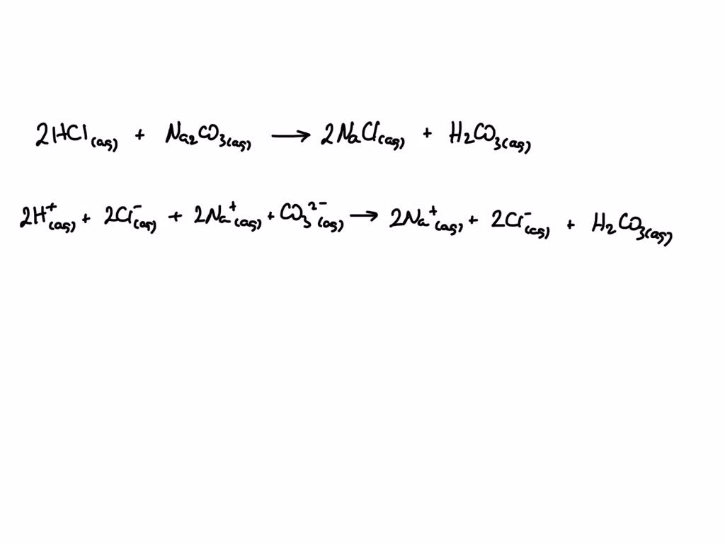 Na2co3 Hcl Sodium Carbonate And Hydrochloric Acid When Hydrochloric