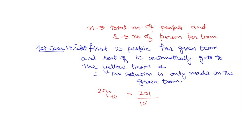 SOLVED: A group of 20 people have gotten together to play baseball ...