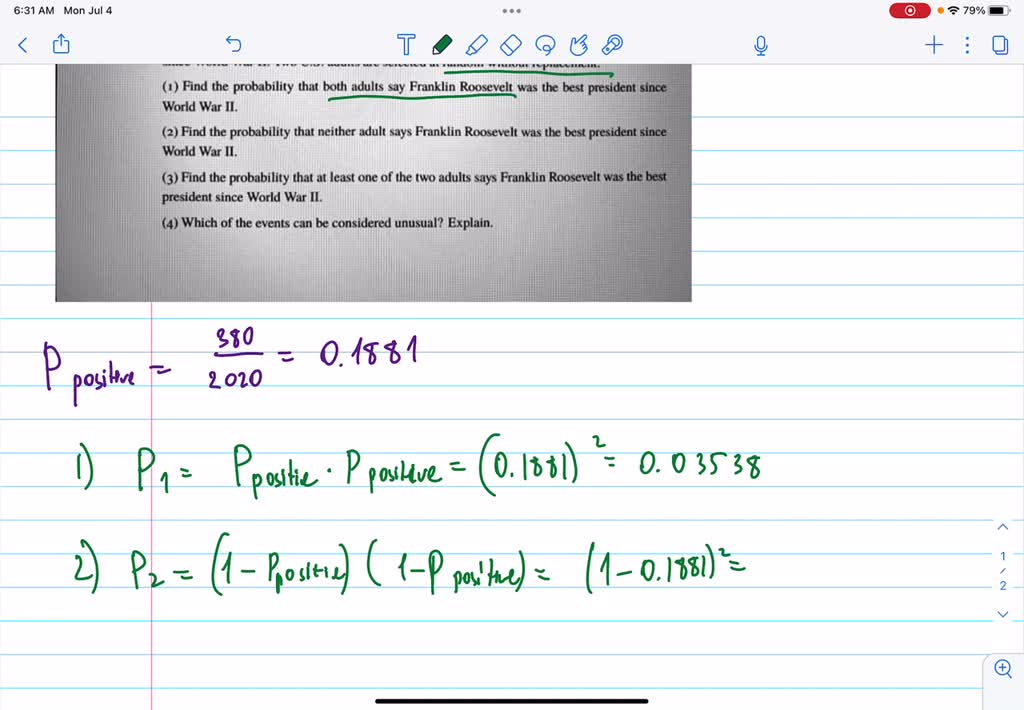 SOLVED: (20 points) In sample of 2020 U.S adults, 380 Said Franklin ...