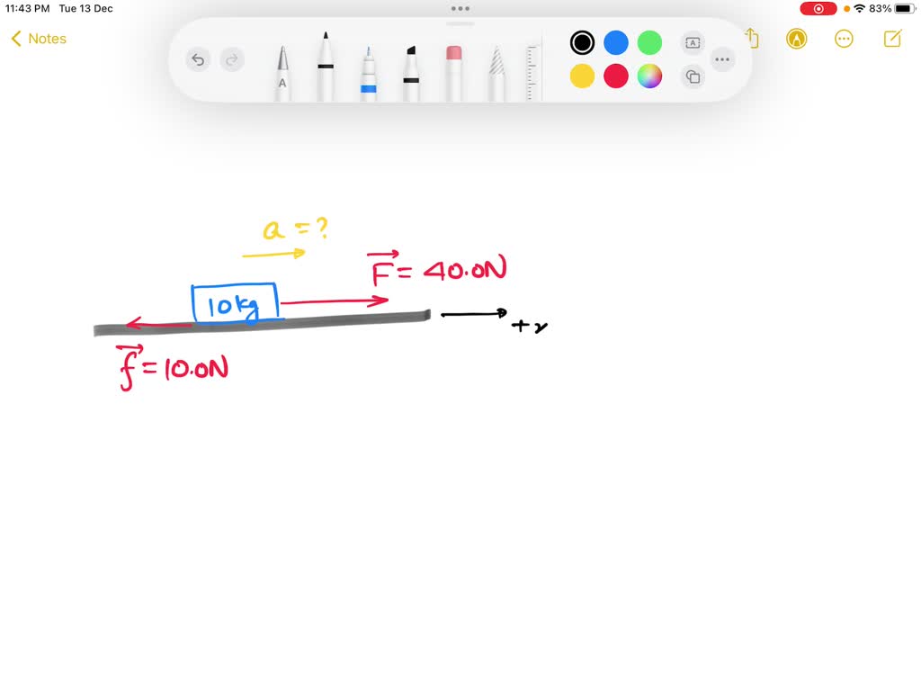 SOLVED: A rightward force of 40.0 N is applied to a 5.0-kg object to accelerate it across a ...