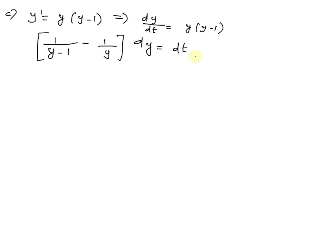 SOLVED: Texts: 1. The plot below shows the direction field of an ODE of the form f(y) dt. 2. Use ...