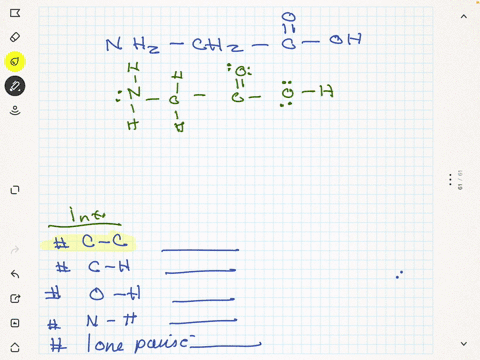 O || NH2 — CH2 — C — OH The condensed chemical structure of...