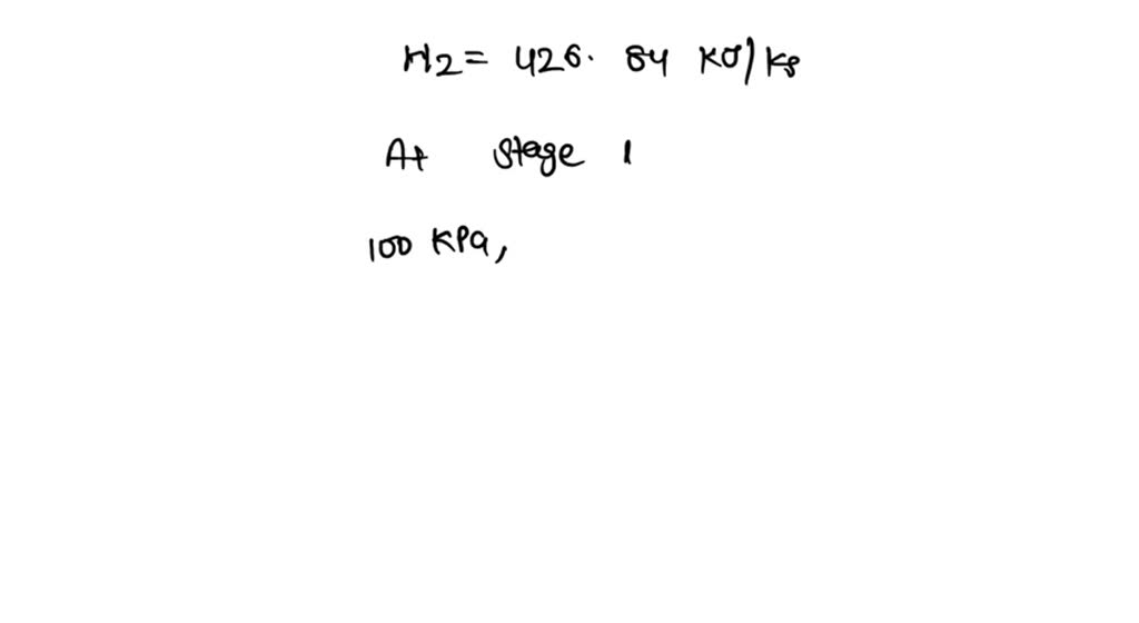 SOLVED: an air flow is brought from 20 degree celsius, 100 kPa to 1000 ...