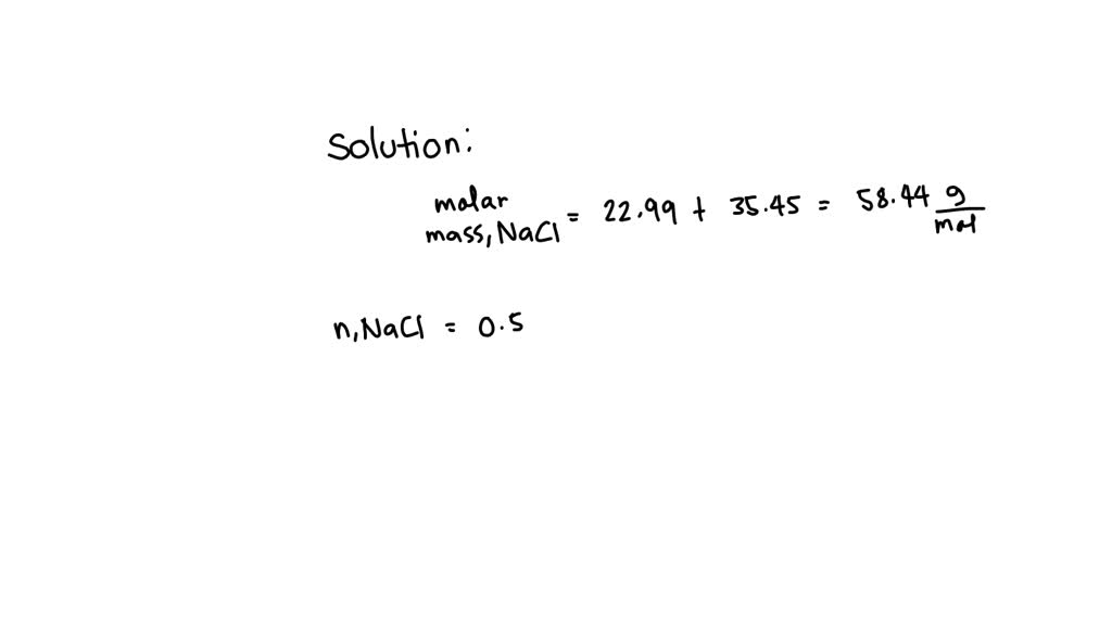 Calculate the number of moles of 1 kg of NaCl.