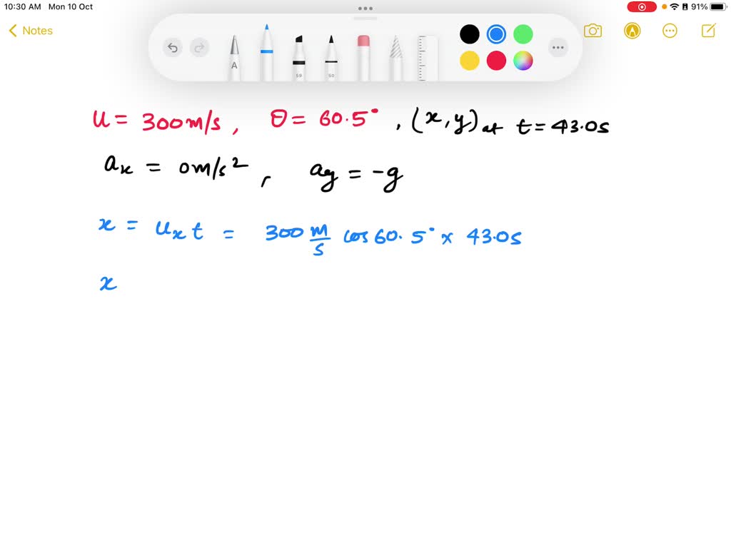 A cannon fires a cannonball with an initial velocity of 300 m/s at 60 ...