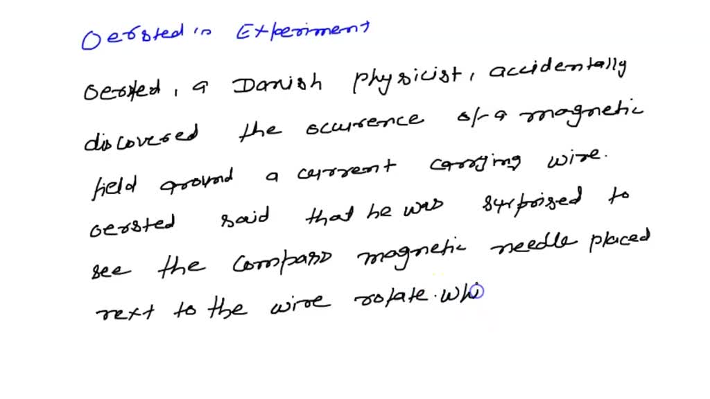SOLVED: Oersted's Experiment JavaLab Electricity Magnetism Simulation ...
