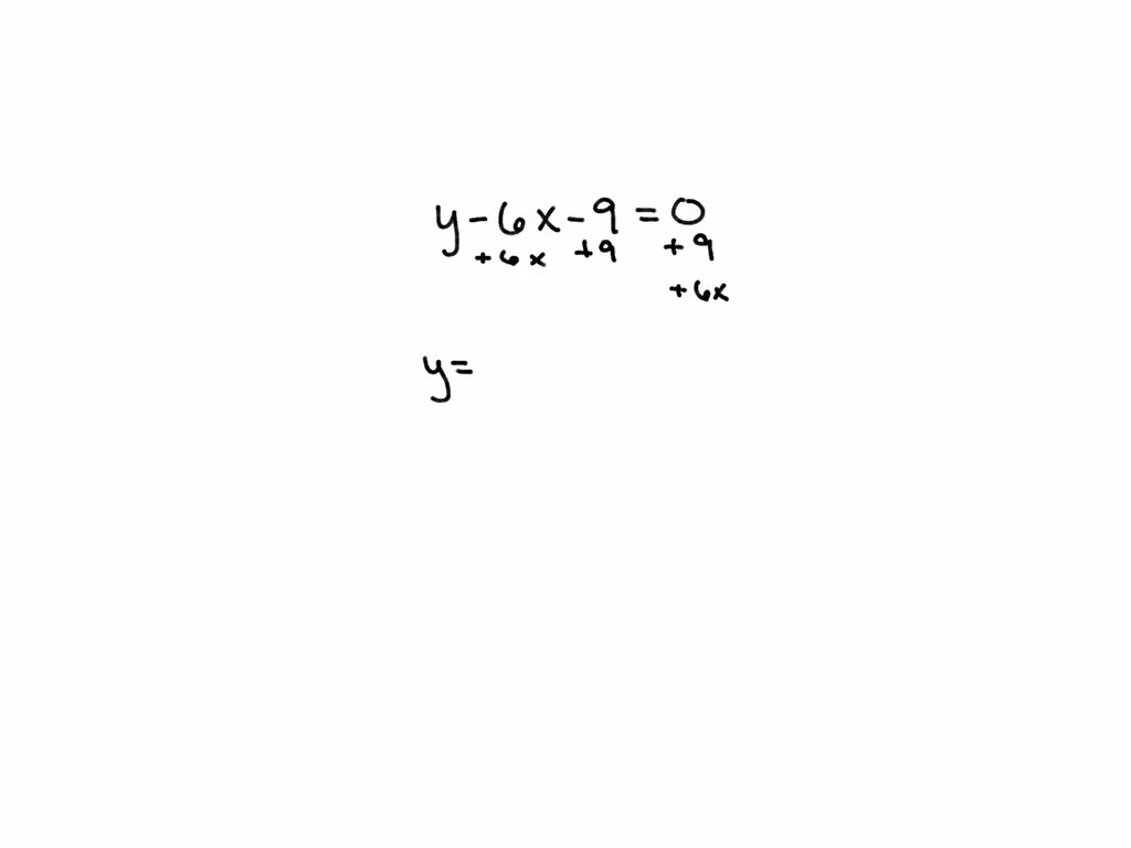 SOLVED: Consider the function represented by the equation y minus 6 x ...