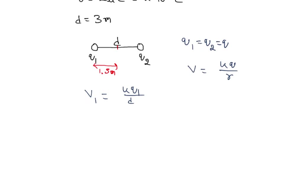 SOLVED: Two point charges are separated by a distance of 3 meters. Each ...