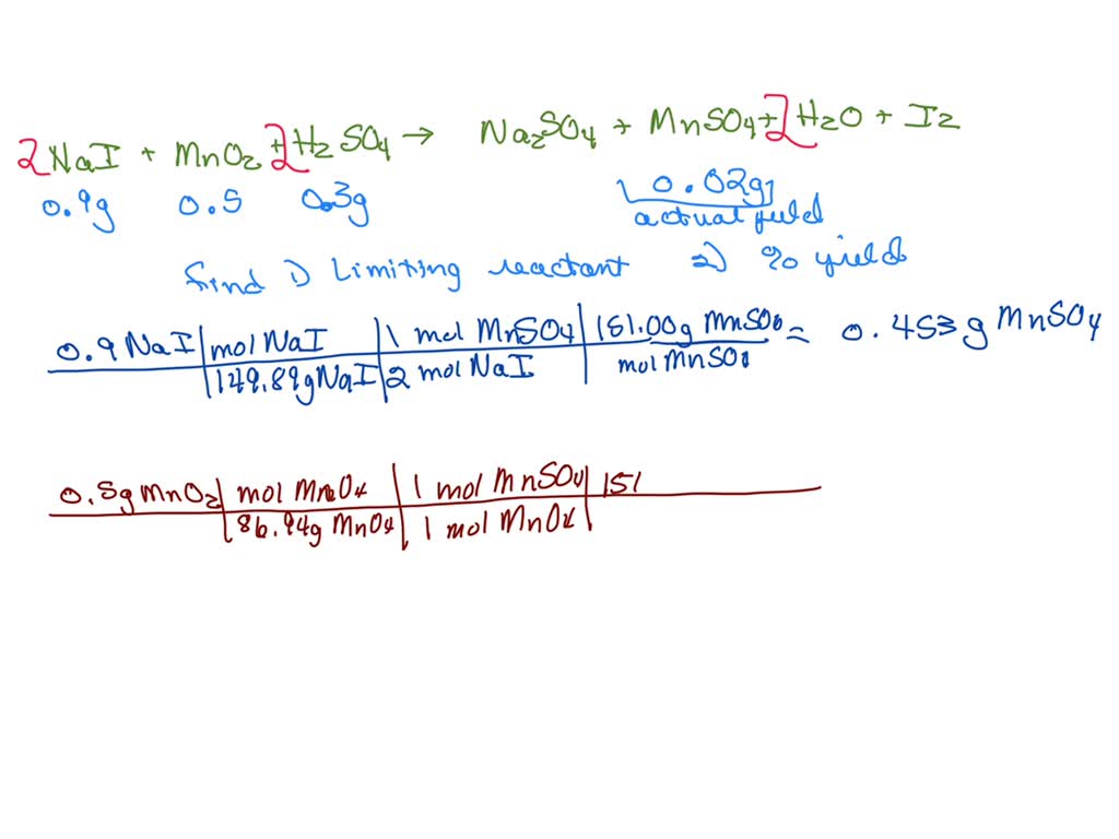 SOLVED: In the reaction given below, 0.9 g of sodium iodide (NaI), 0.5 ...
