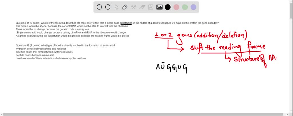 SOLVED: Question 41 (2 points) Which of the following describes the most likely effect that a ...