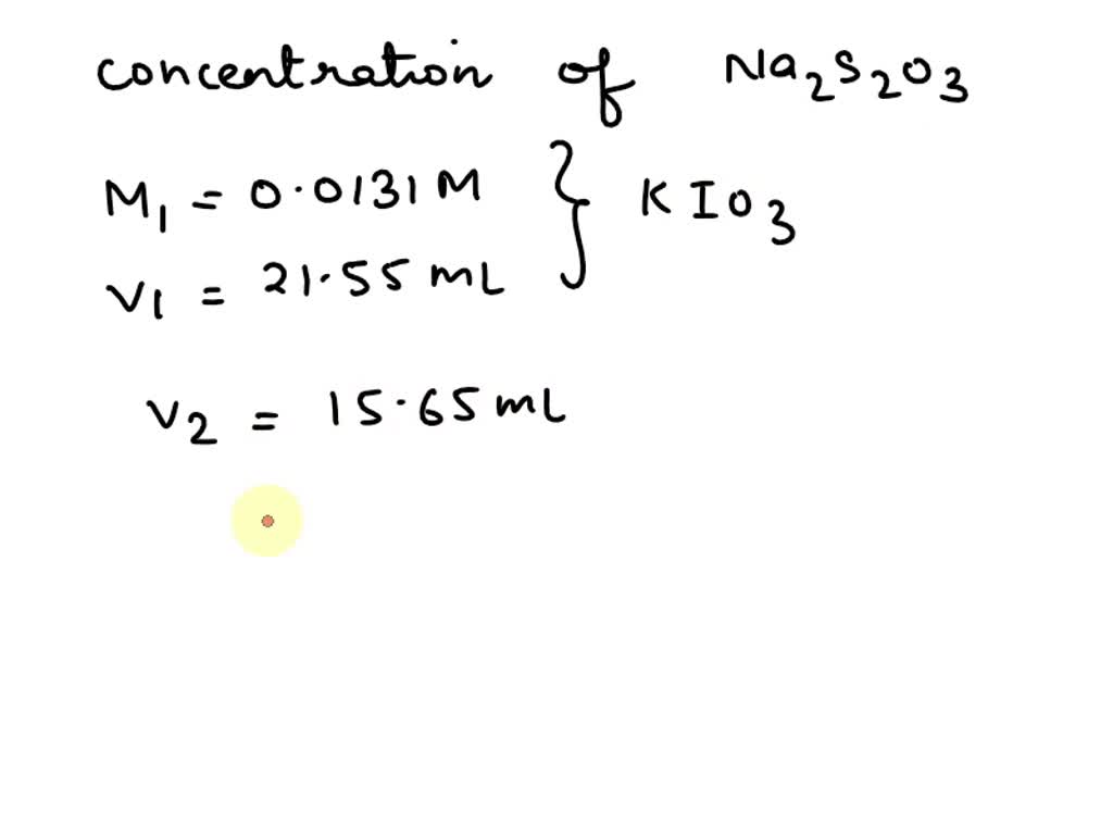 SOLVED: If 14.57 mL of a N2S2O3 solution were required to titrate the ...