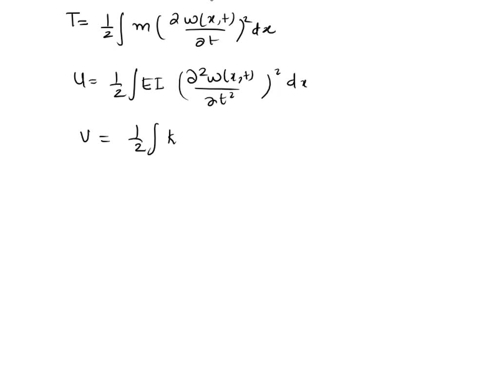 SOLVED: Consider a simply supported uniform beam resting on an elastic foundation, with a ...