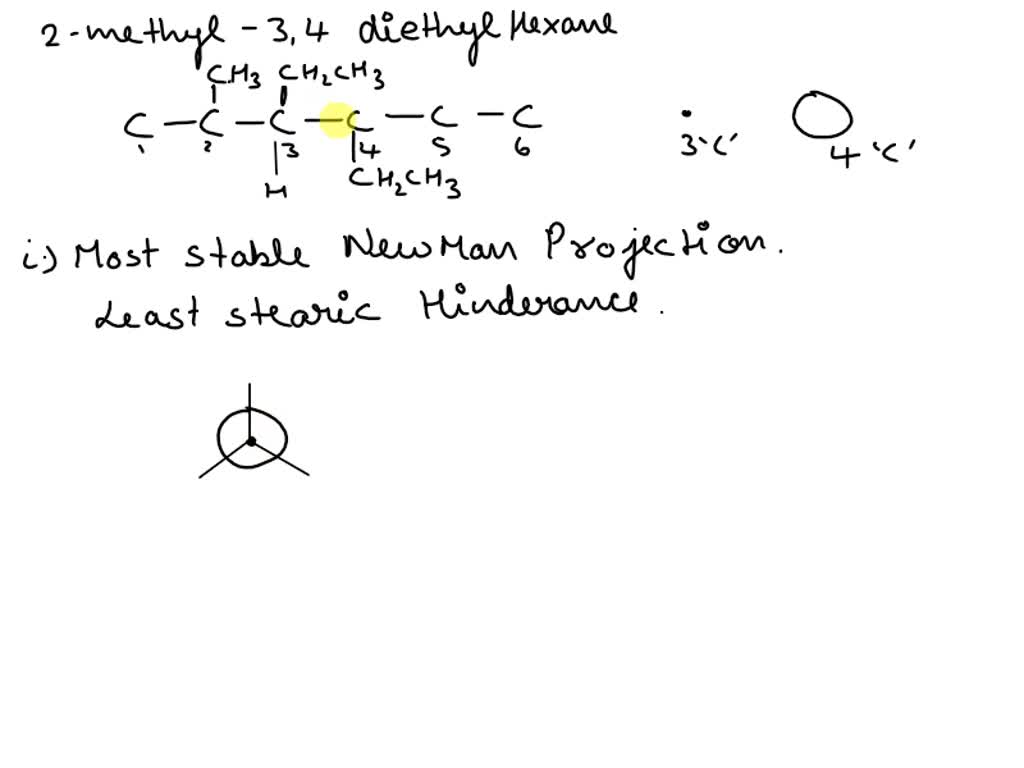 SOLVED: Draw the Newman projection of the most stable and least stable conformers of 2-methyl-3 ...