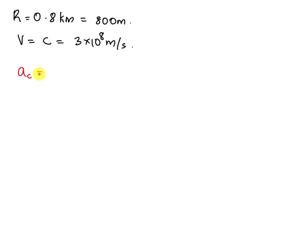 SOLVED: A circular charged particle accelerator has a radius of 0.8 kilometers Find the ...