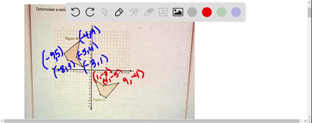 Determine a series of transformations that would map Figure M onto Figure N. Figure M