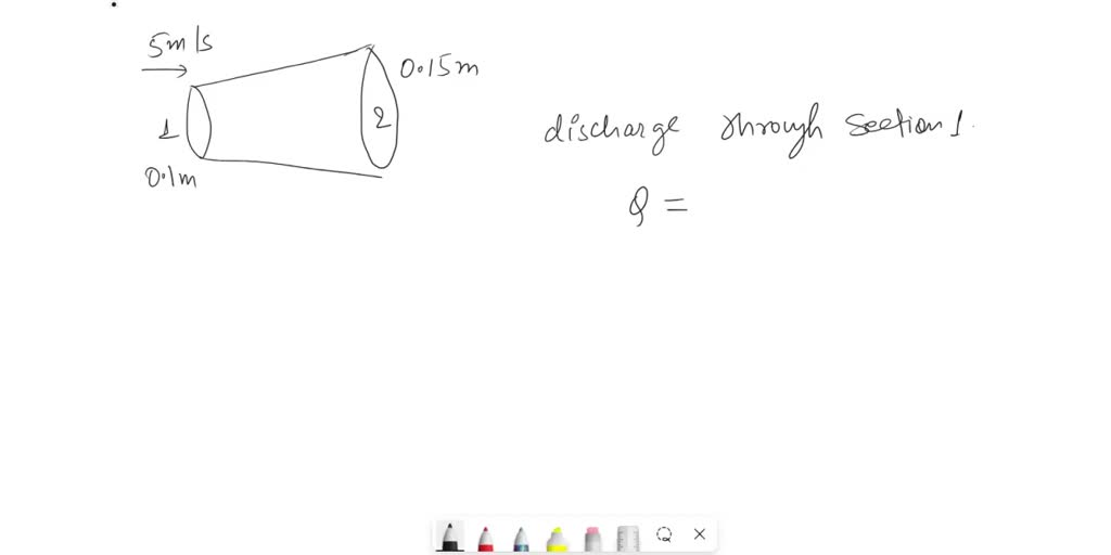 SOLVED: A diverging pipe has diameter of 20cm and 30cm respectively at ...