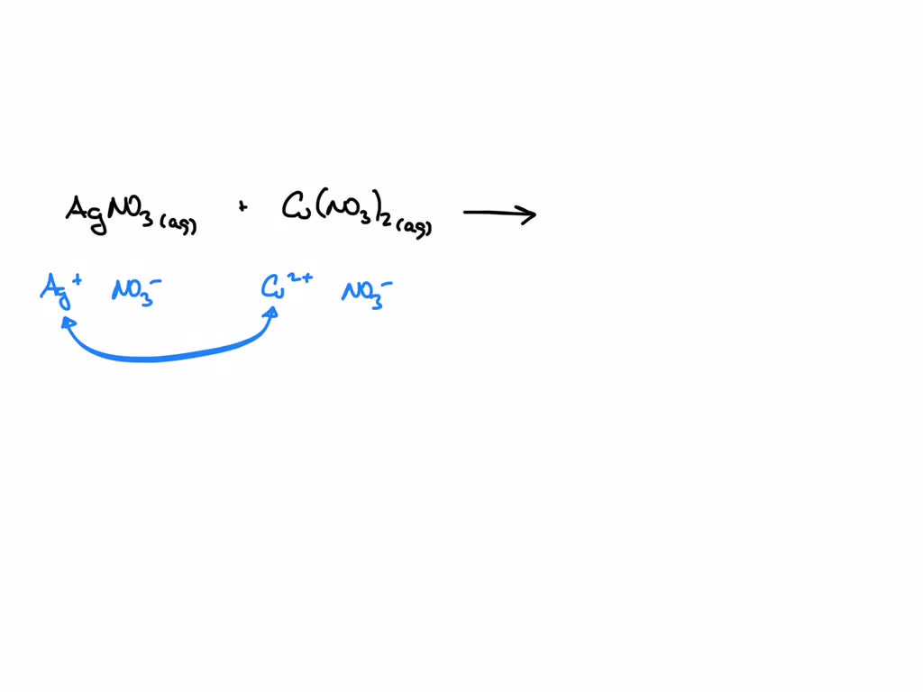SOLVED: balance the chemical reaction: AgNO3+Cu(NO3)2-> with compound ...