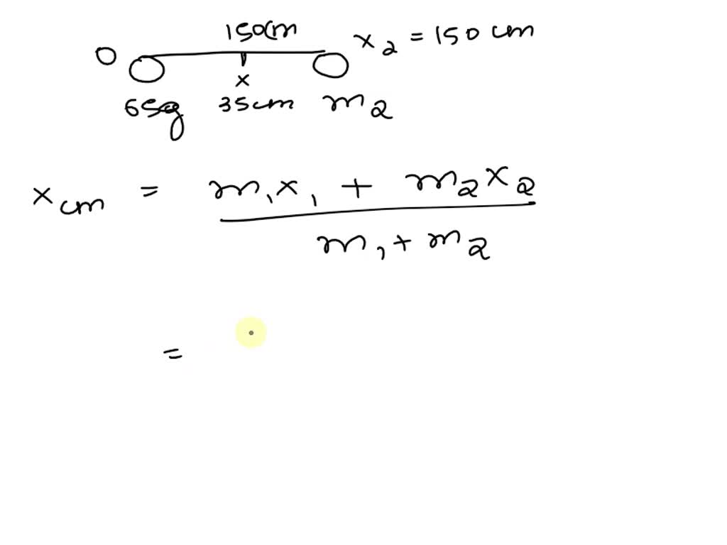 Two balls are connected by a 150-cm-long massless rod.The center of ...