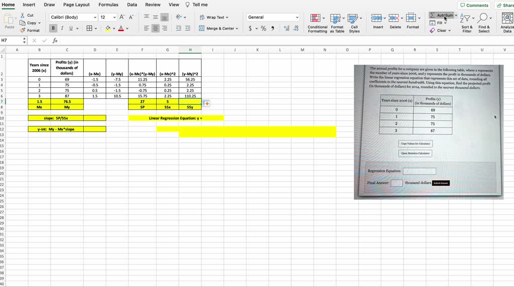 SOLVED: The annual profits for a company are given in the following table, where X represents ...