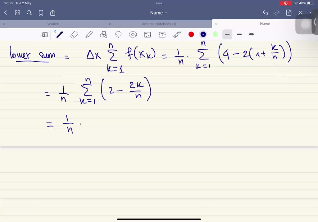 Find The Upper And Lower Sums For The Region Bounded By The Graph Of The Function And The X Axis