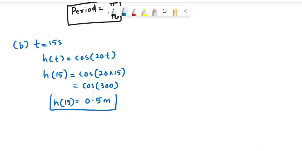 SOLVED: A buoy rises and falls as it rides the waves. The equation h(t ...