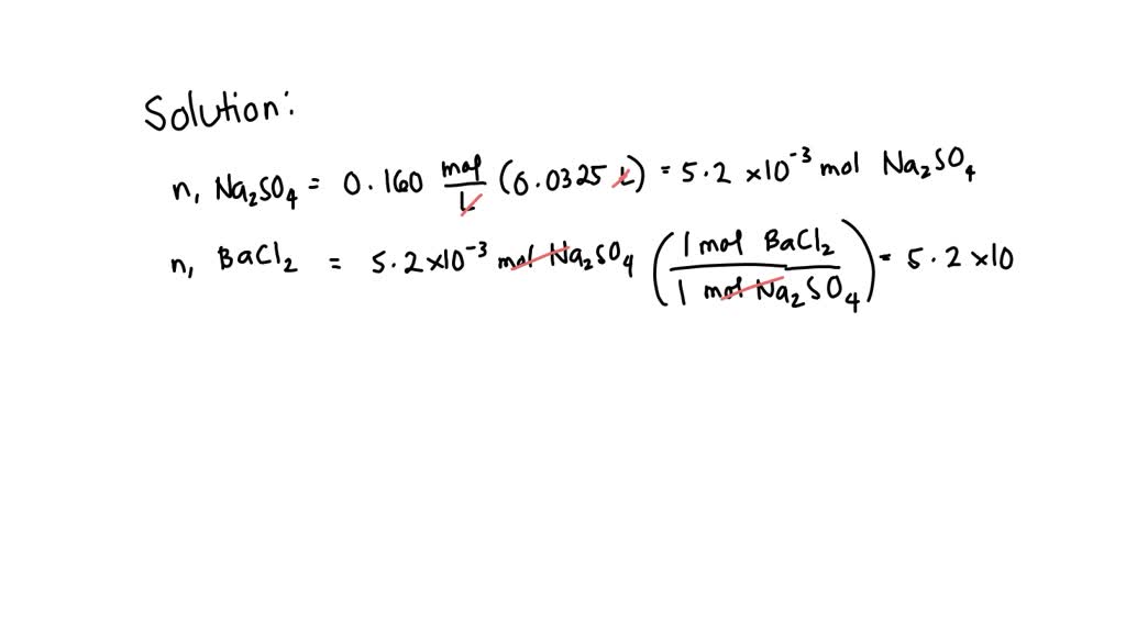 SOLVED: How many milliliters of a 0.250 M BaCl2 solution are needed to react with 0.0325 L of a ...