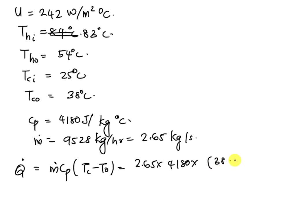 Solved Oil Is Being Cooled From 83Â°c To 54Â°c In A Counterflow Heat