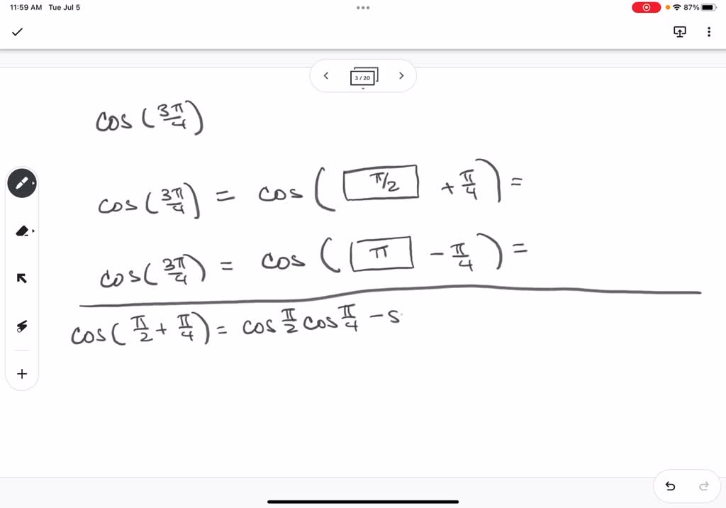 SOLVED: DETAILS OSPRECALC17.2044. Show how you could set up and find the exact value of cos(Î ...