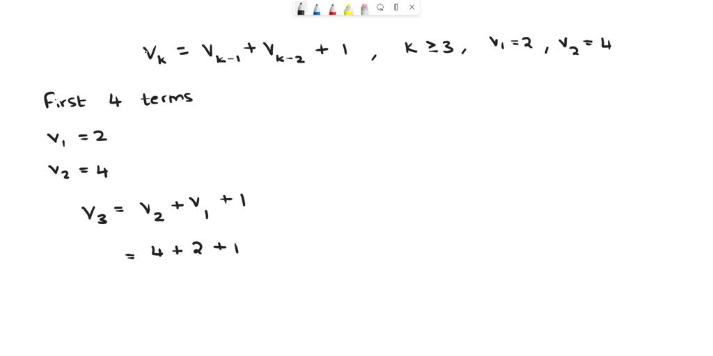 SOLVED: Find the first four terms of the following recursively defined ... SOLVED: Find the first four terms of the following recursively defined ...