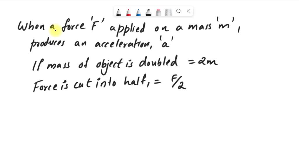 Solved A Force F Is Applied To A Mass M Resulting In An Acceleration