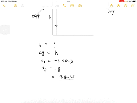 [GET ANSWER] a calculate the height in m of a cliff if it takes 233 s for a rock to hit the ...
