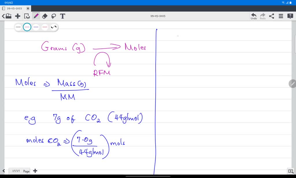 SOLVED: 1. How do you convert between grams and moles of a specific molecule Give a specific ...