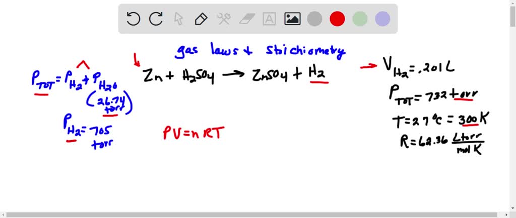 SOLVED: Zinc reacts with aqueous sulfuric acid to form hydrogen gas: Zn ...
