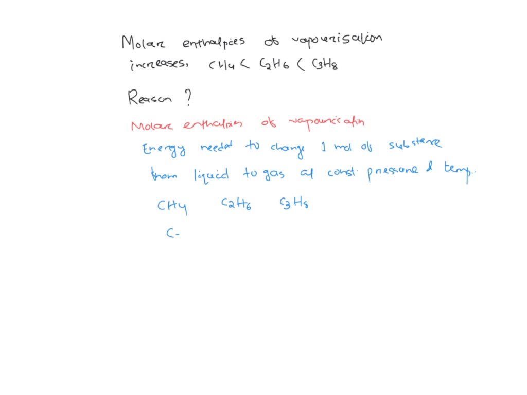 SOLVED: Explain why the molar enthalpies of vaporization of the ...