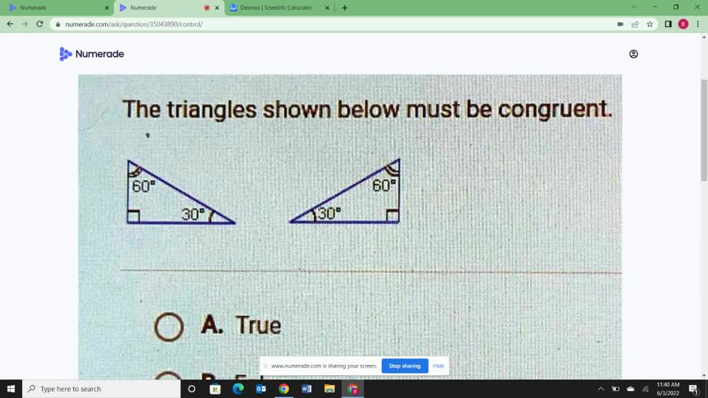 SOLVED: !!!!10 points!!! The triangles shown below must be congruent ...