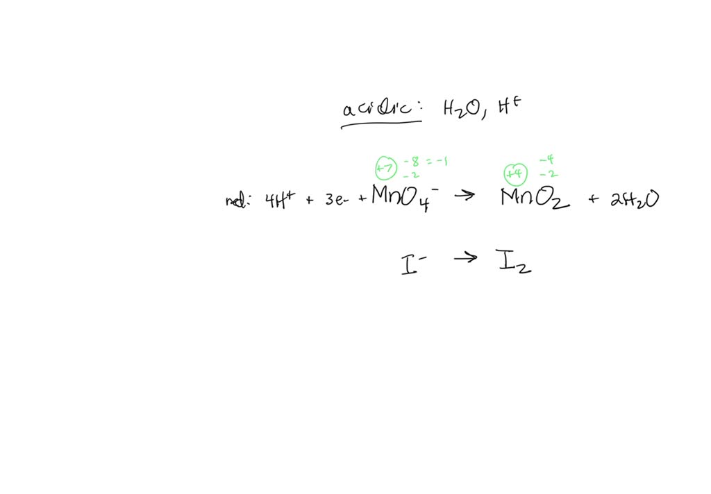 SOLVED: For the two reactions below, show the balanced half reaction ...
