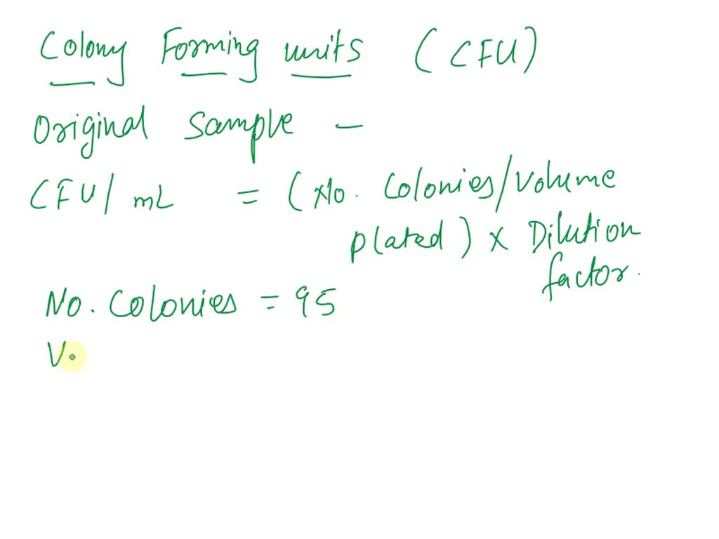 SOLVED: A viable plate has a count of 95 colonies produced from a 0.125 ...