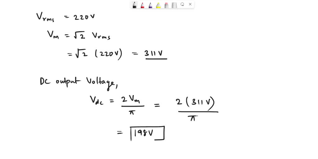 SOLVED: A single-phase full-wave rectifier uses a power transformer whose secondary voltage is ...