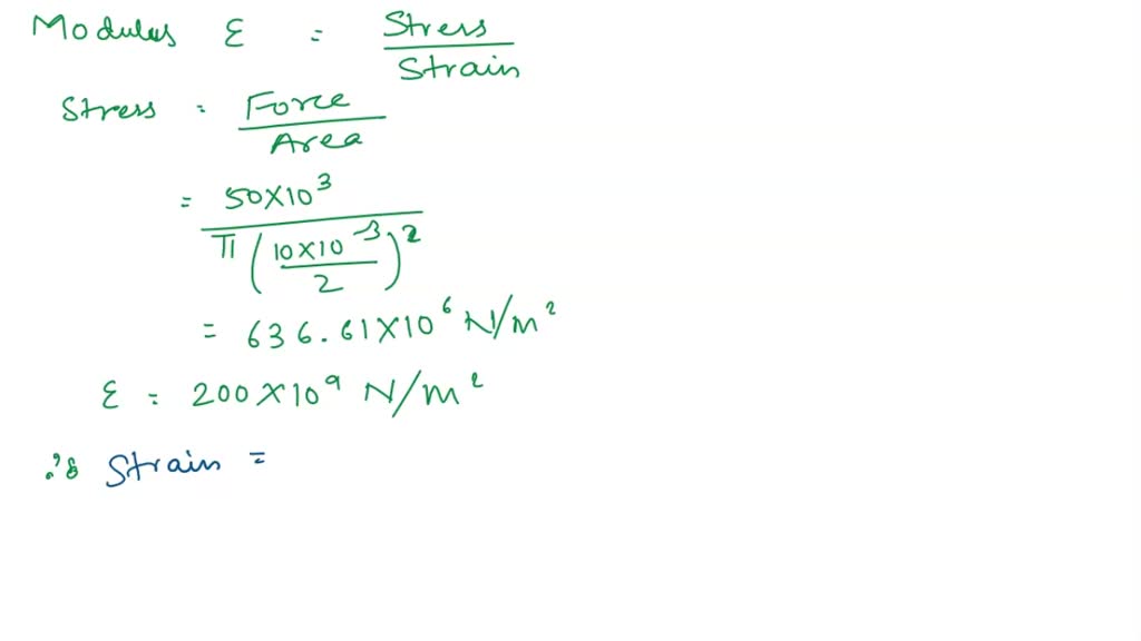 SOLVED: A steel bar with a modulus of elasticity of 200 GPa and a diameter of 10 mm is loaded in ...