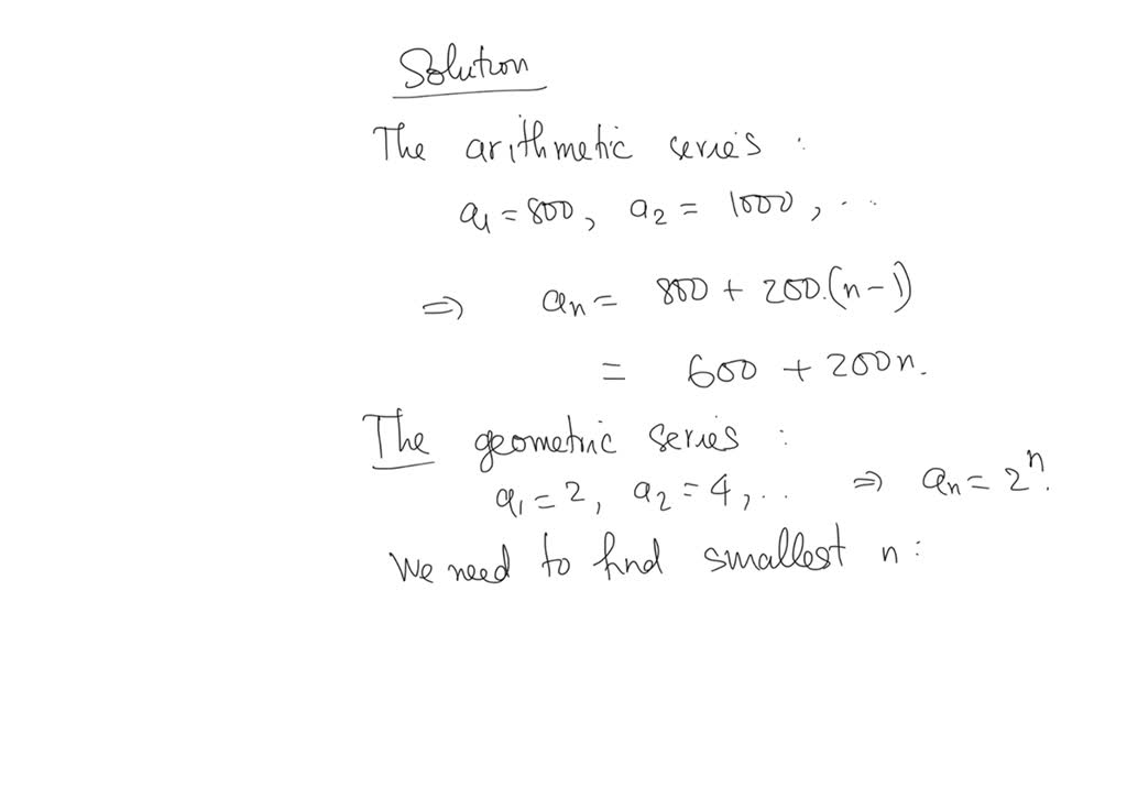 SOLVED: Consider the sequences given in the table below. Find the least number, n, such that the ...