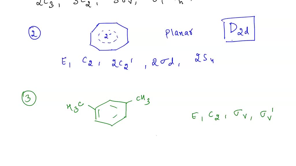 Solved Determine The Point Group Symmetry Of Bo33 Cyclooctatetraene Dianion M Xylene Treat
