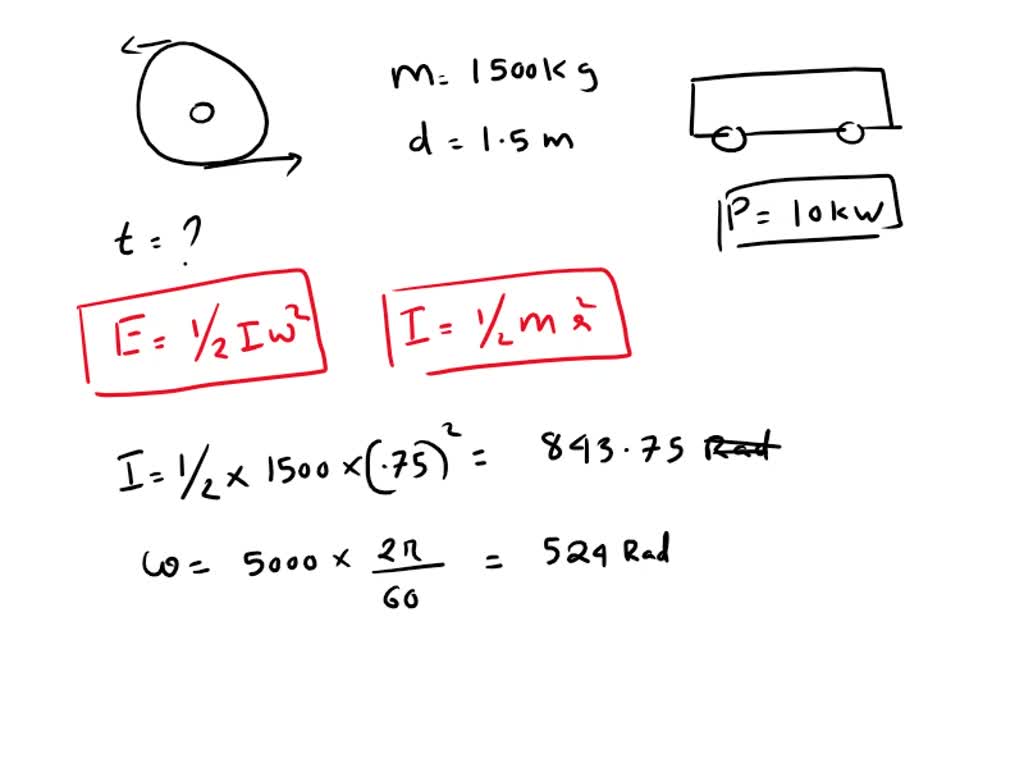 SOLVED: A bus is designed to draw its power from a rotating flywheel ...