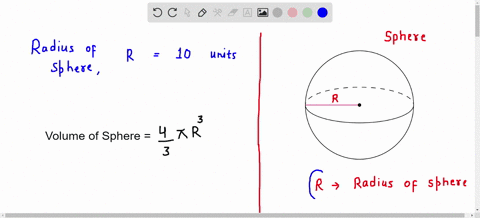 If the sphere shown above has a radius of 11 units then what...