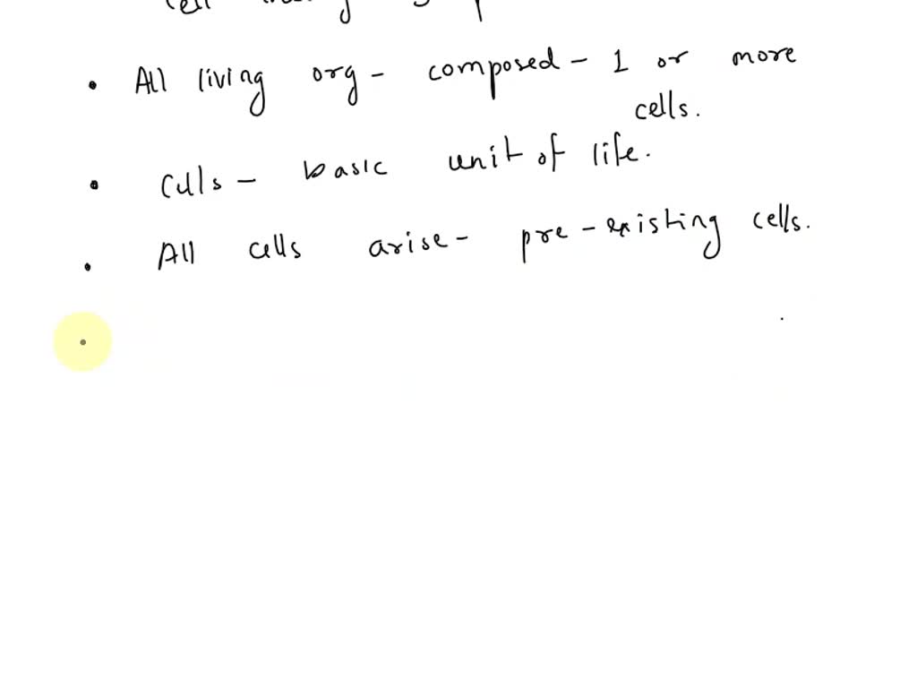 SOLVED: According to cell theory, which of the following best describes ...