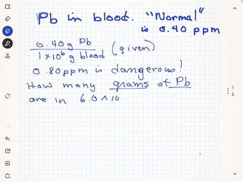 The normal lead content in human blood is about 040 part per...