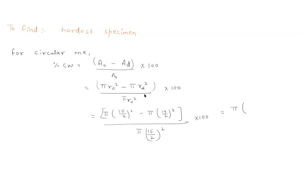 SOLVED: Two previously undeformed specimens of the same metal are to be ...